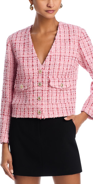 Aqua - Tweed Button Front Jacket