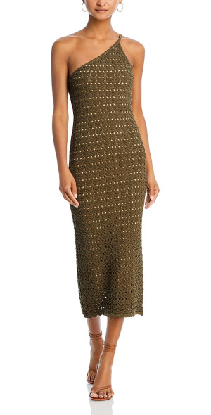 Aqua - x Liat Baruch One Shoulder Crochet Midi Dress