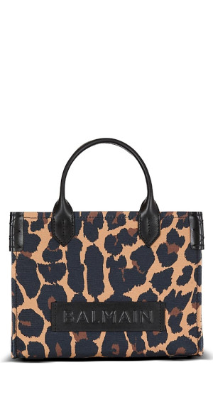 Balmain - B-Army Small Leopard Print Canvas Tote Bag