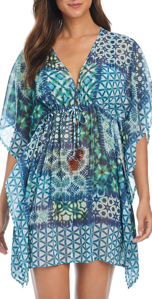 Bleu Rod Beattie - V Neck Caftan Swim Cover-Up