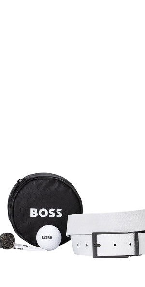 Boss - Reversible Leather Belt, Golf Ball, Tee & Divot Fixer Gift Set
