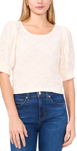 Cece - CeCe Floral Lace Top