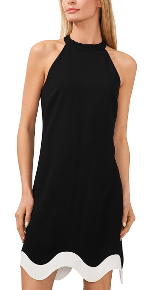 Cece - CeCe Wavy Contrast Mini Dress