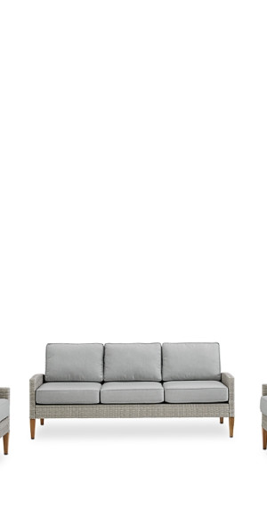 Crosley - Sparrow & Wren Capella Outdoor Wicker 3 Piece Sofa Set