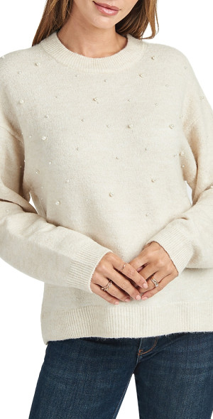 Daniel Rainn - Pearl Embellished Long Sleeve Sweater