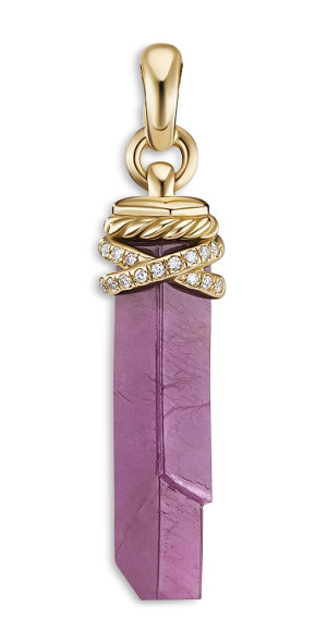 David Yurman - Amulets 18K Yellow Gold Wrapped Ruby Amulet with Pave ...