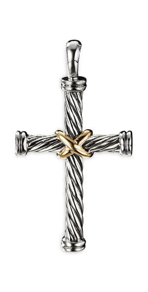 David Yurman - Cable Cross with 18K Gold