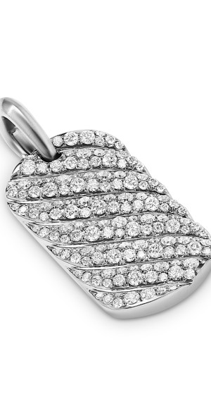 David Yurman - Men's Sculpted Cable Tag in Sterling Silver with ...