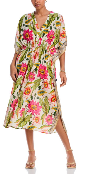 Echo - Tile Floral Maxi Caftan Swim Cover-Up