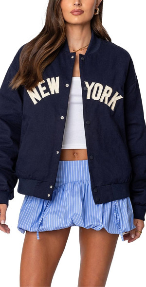 Edikted - Big Apple Oversized Bomber Jacket