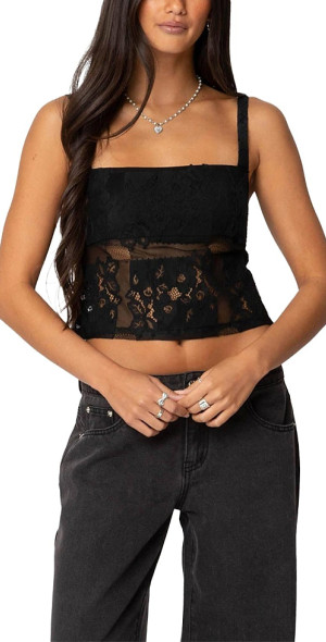 Edikted - Gwyn Mixed Lace Top