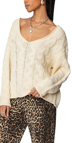 Edikted - Inga Oversized Cable Knit Sweater