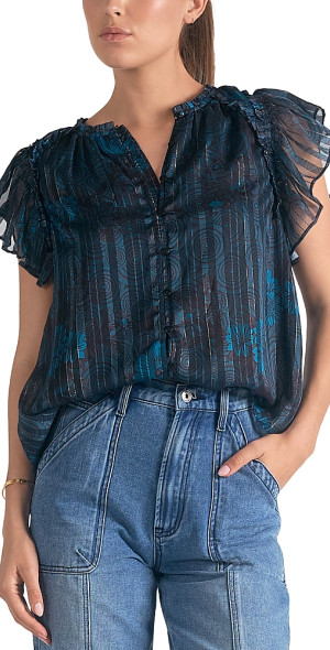Elan - Ruffle-Sleeve Top