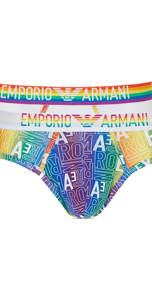 Emporio Armani - Rainbow Logo Stretch Cotton Briefs 2 Pack