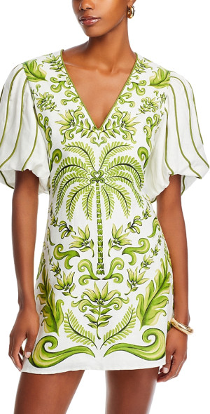 Farm Rio - Milani Off White Linen Mini Dress