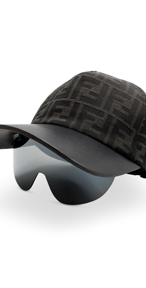 Fendi - Eyecap Grey Mask Sunglasses & Hat