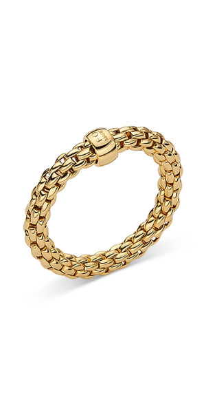 Fope - 18K Yellow Gold Prima Rondelle Woven Link Flex Ring