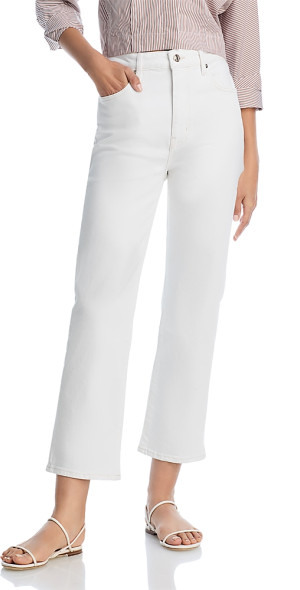 Frame - The Ruler High Rise Crop Jeans in Au Natural Clean