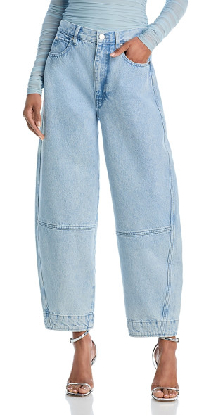 Frame - The Twisted High Rise Wide Leg Ankle Jeans in Never