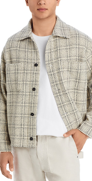 Frame - Wool & Nylon Flannel Plaid Shirt Jacket