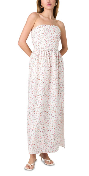 French Connection - Nomi Cotton Strapless Midi Dress