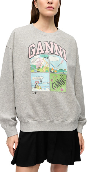 Ganni - Isoli Logo Graphic Oversized Sweatshirt