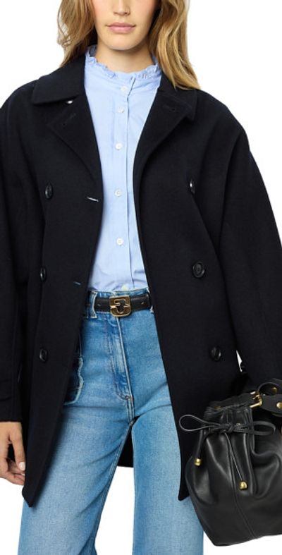 Gerard Darel - Laurynn Double Breasted Wool Peacoat