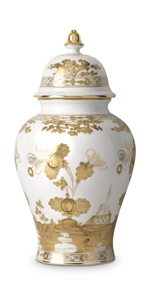 Ginori 1735 - Oriente Italiano Gold Potiche Vase with Cover