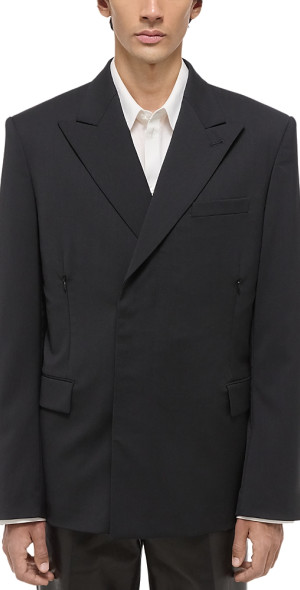 Helmut Lang - Boxy Relaxed Fit Double Breasted Suit Jacket