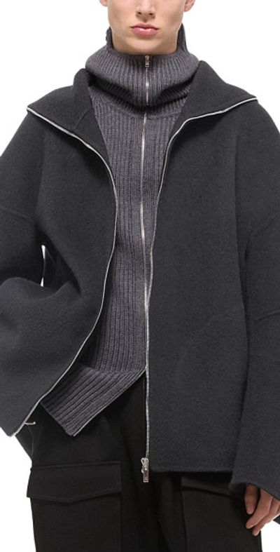Helmut Lang - Cocoon Zip Up Hooded Wool Jacket