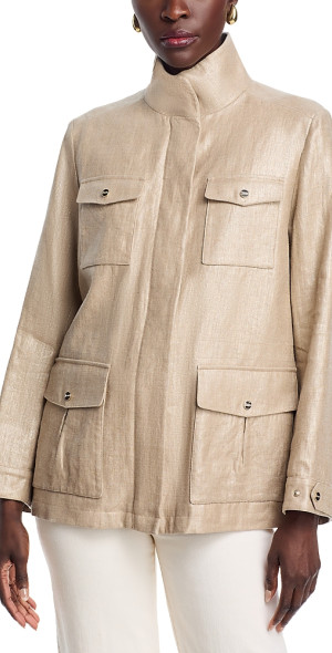 Herno - Laminated Linen Field Jacket