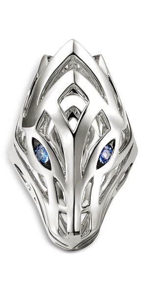 John Hardy - Sterling Silver Naga Blue Sapphire Dragon Ring