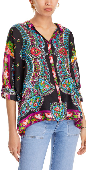 Johnny Was - Rose Spark Seline Silk Blouse