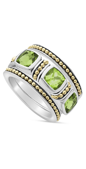 Lagos - 18K Yellow Gold & Sterling Silver Rittenhouse Peridot Beaded Ring