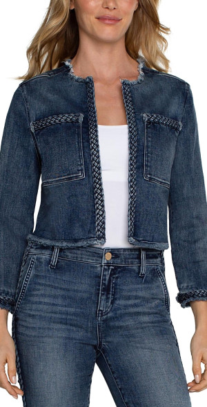 Liverpool Los Angeles - Braided Trim Denim Jacket