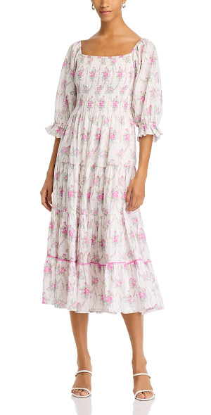 Loveshackfancy - LoveShackFancy Rigby Floral Smocked Midi Dress