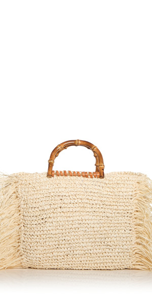 Lusana - Large Maris Fringed Basket Tote