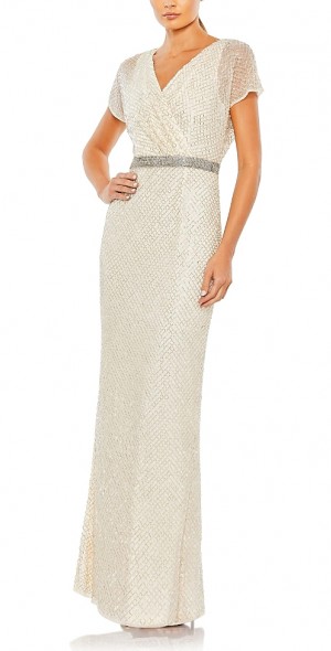Mac Duggal Beaded Column Gown