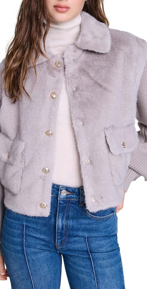 Maje - Bibi Faux Fur Jacket