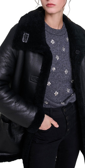 Maje - Reversible Shearling Jacket