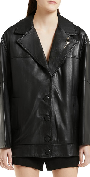 Marella - Emily Ratajkowski x Bomber Leather Jacket