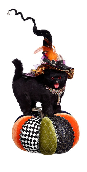 Mark Roberts - Velvet Cat on Pumpkin