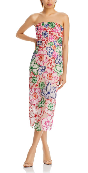 Milly - Embroidered Floral Midi Dress