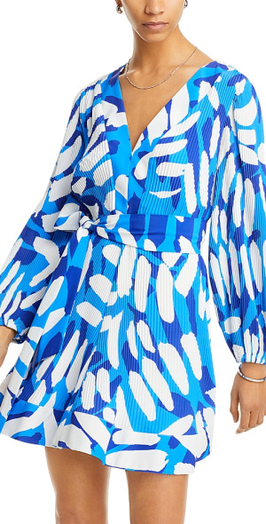 Milly - Liv Pleated Belted Mini Dress