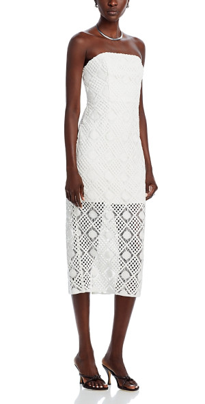 Milly - Strapless Diamond Crochet Dress