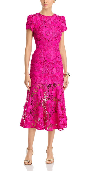Milly - Tahlia Cady Lace Short Sleeve Midi Dress