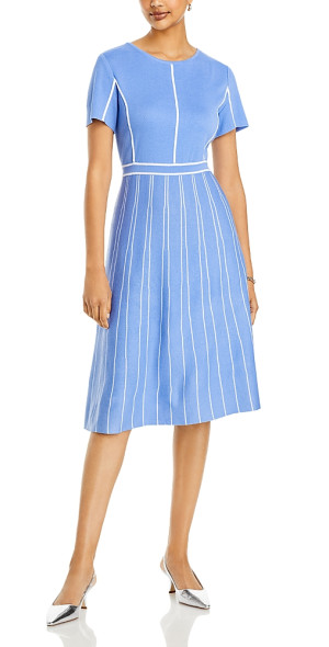 Misook - Contrast Trim A Line Dress