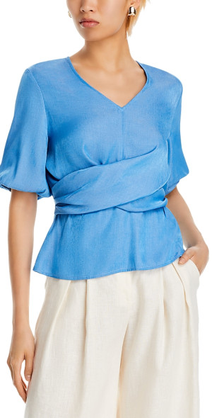 Misook - Crossover Peplum Blouse