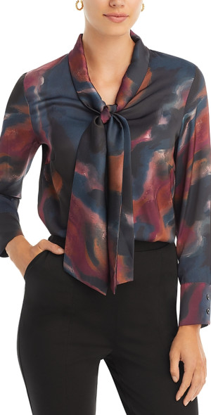 Misook - Tie Neck Blouse