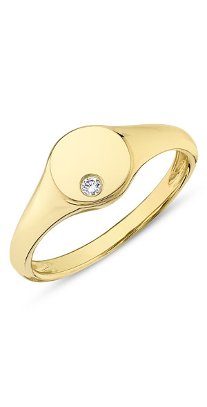 Moon & Meadow - 14K Yellow Gold Diamond Disc Ring